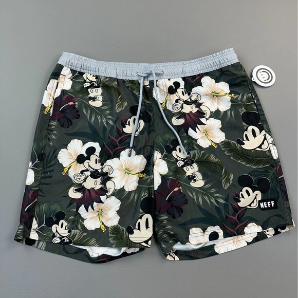 Neff | Shorts | Neff Disney Mickey Mouse Mens Floral Swim Board Shorts ...